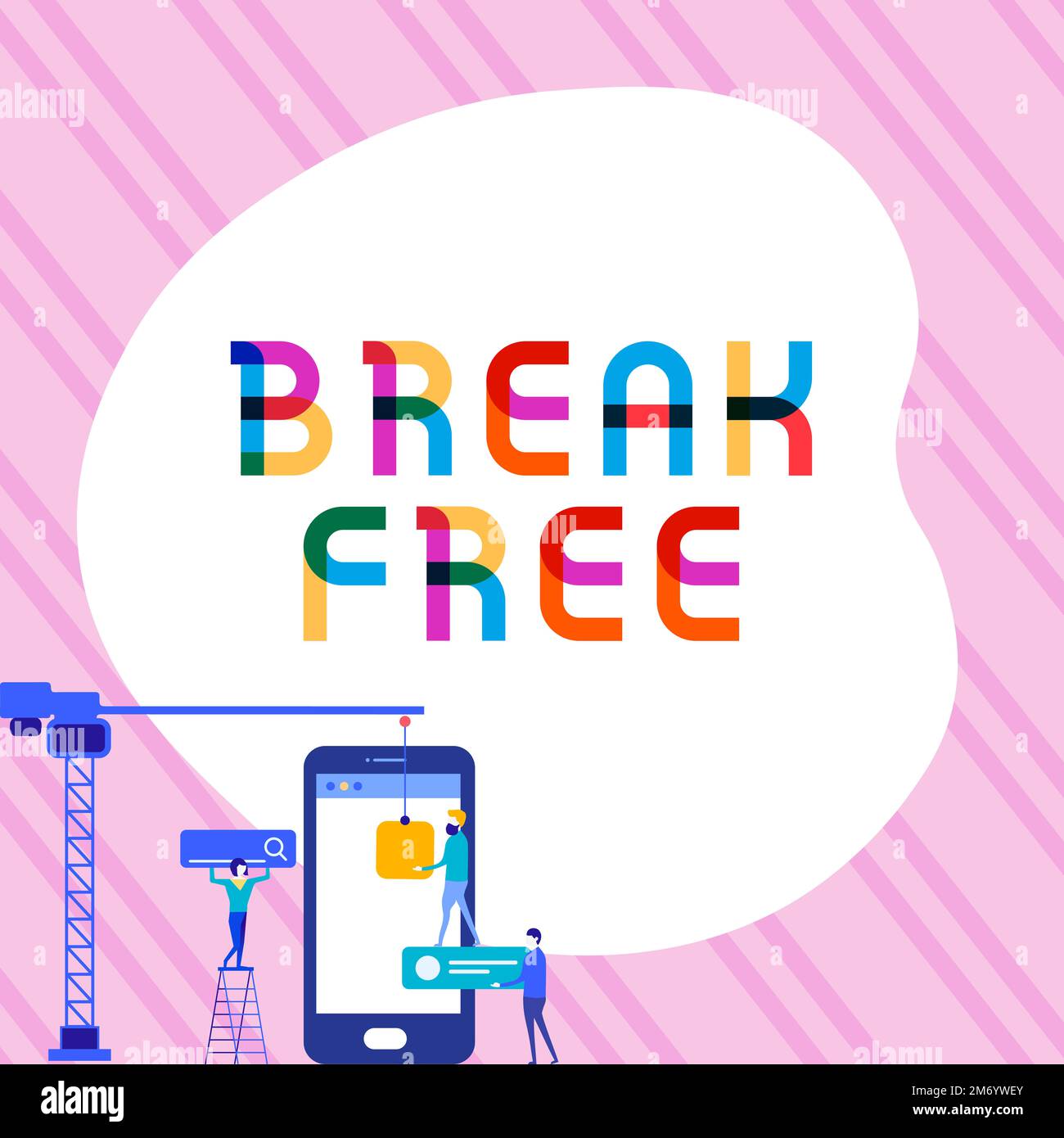 Hand writing sign Break Free. Concept meaning another way of saying ...