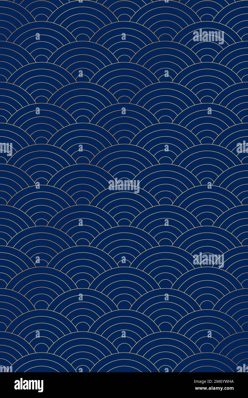 Vector background of japanese wave pattern. Pattern seamless circle ...