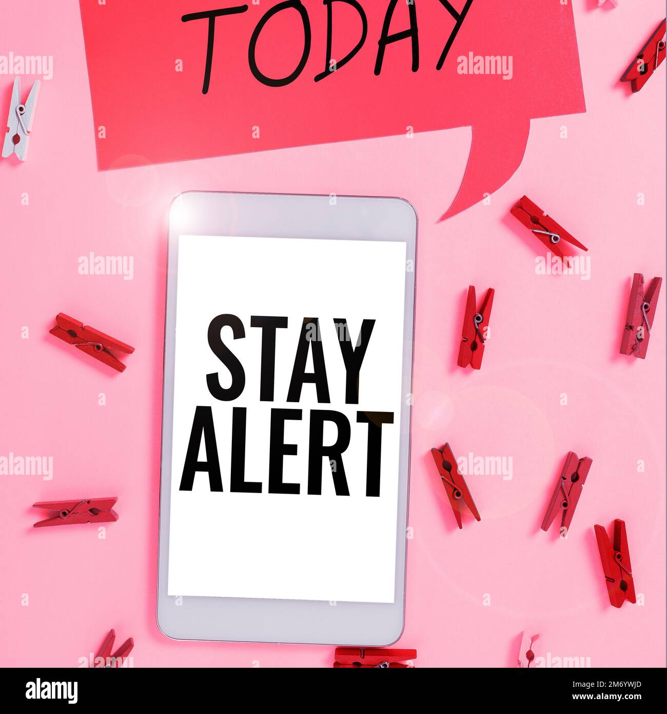 Text caption presenting Stay Alert. Business idea Paying full attention ...