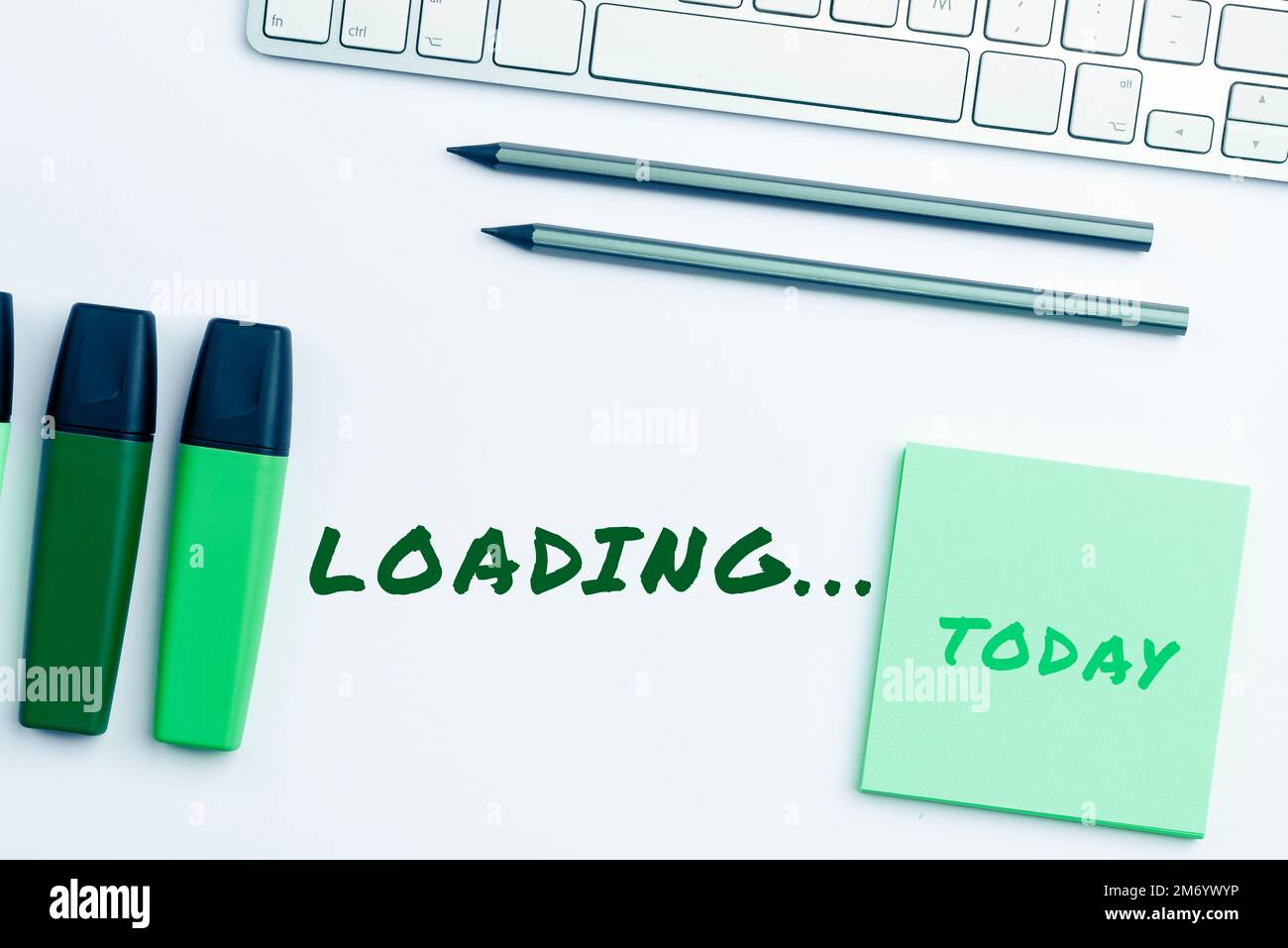 Hand writing sign Loading. Concept meaning time takes to download and ...