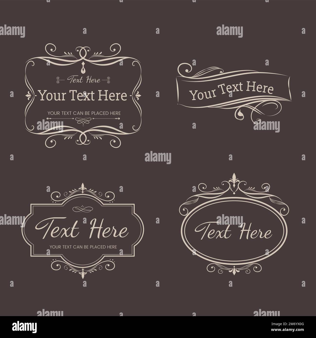 Decorative calligraphic badges vector set Stock Vector Image & Art - Alamy