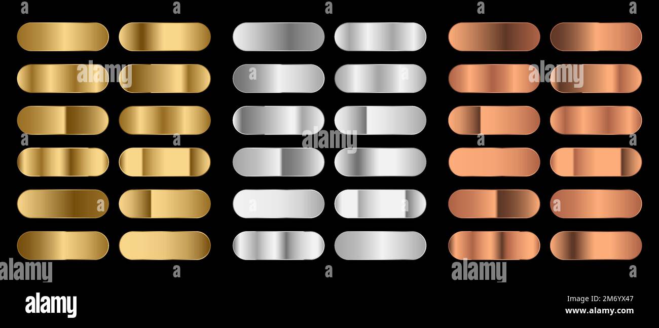 Big metal pack. Collection of gold, silver and bronze gradient for ...