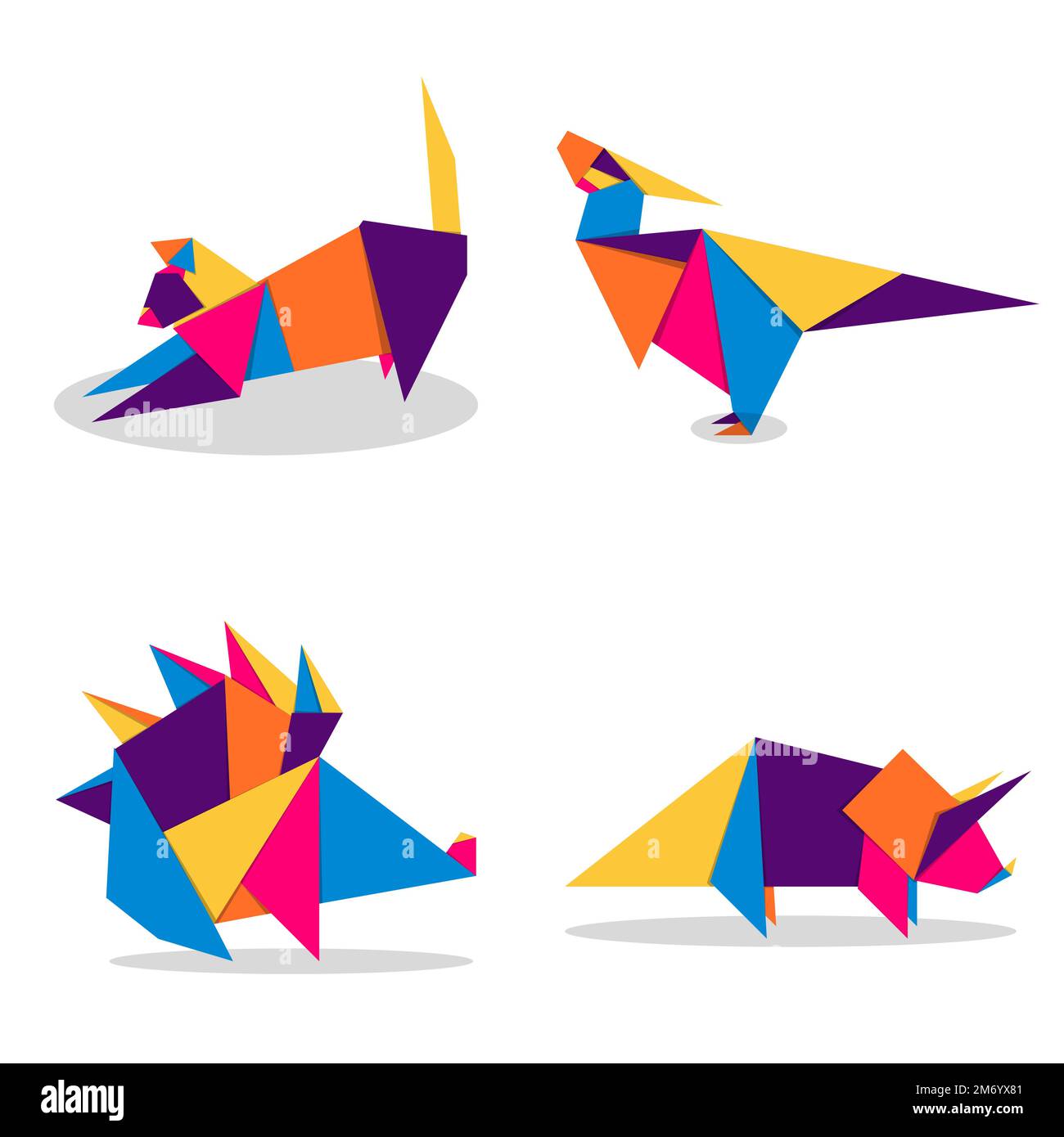 Set animals origami. Animal origami vector. Abstract animals logo ...