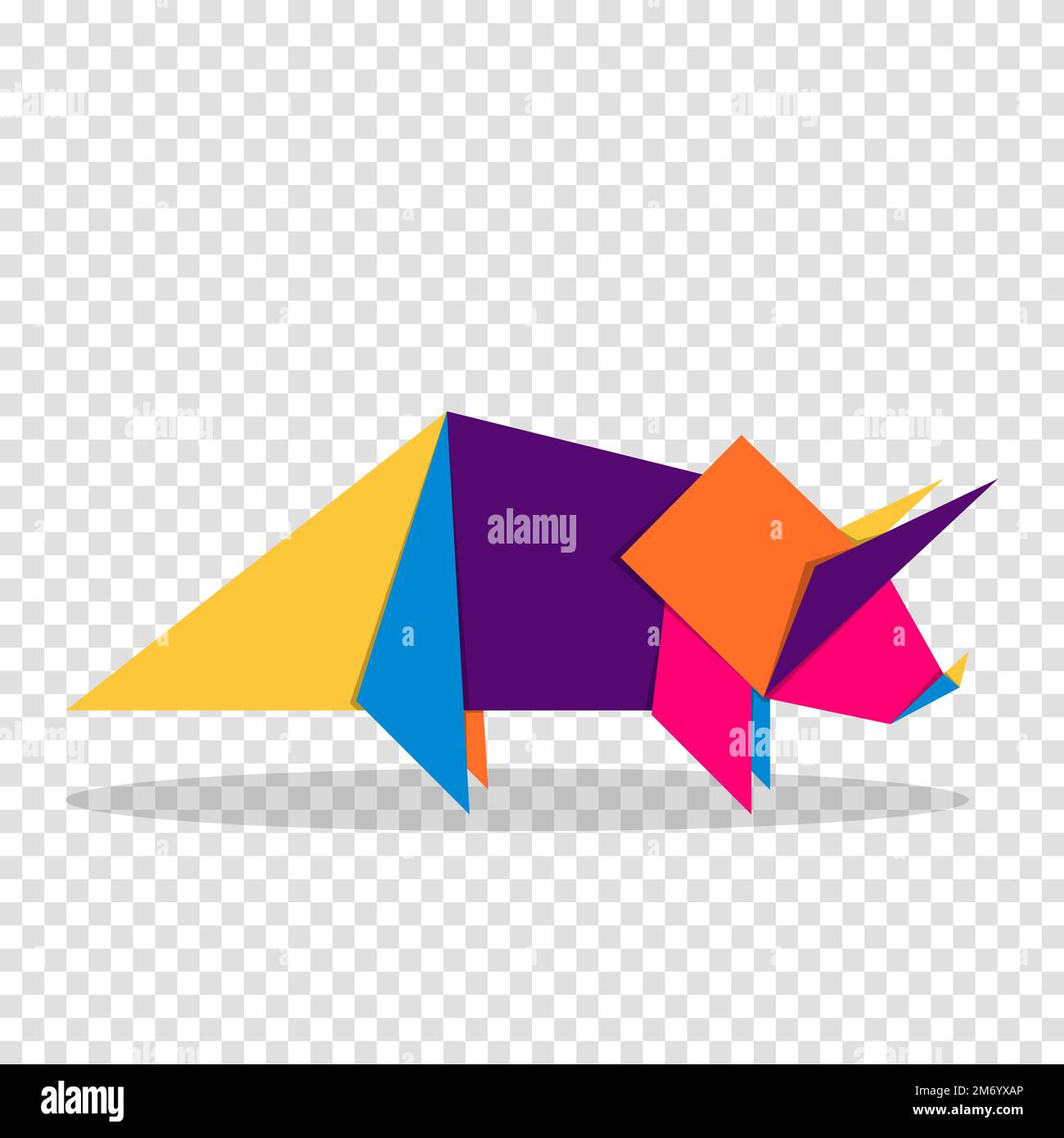 Dinosaur origami. Abstract colorful vibrant dinosaur logo design ...