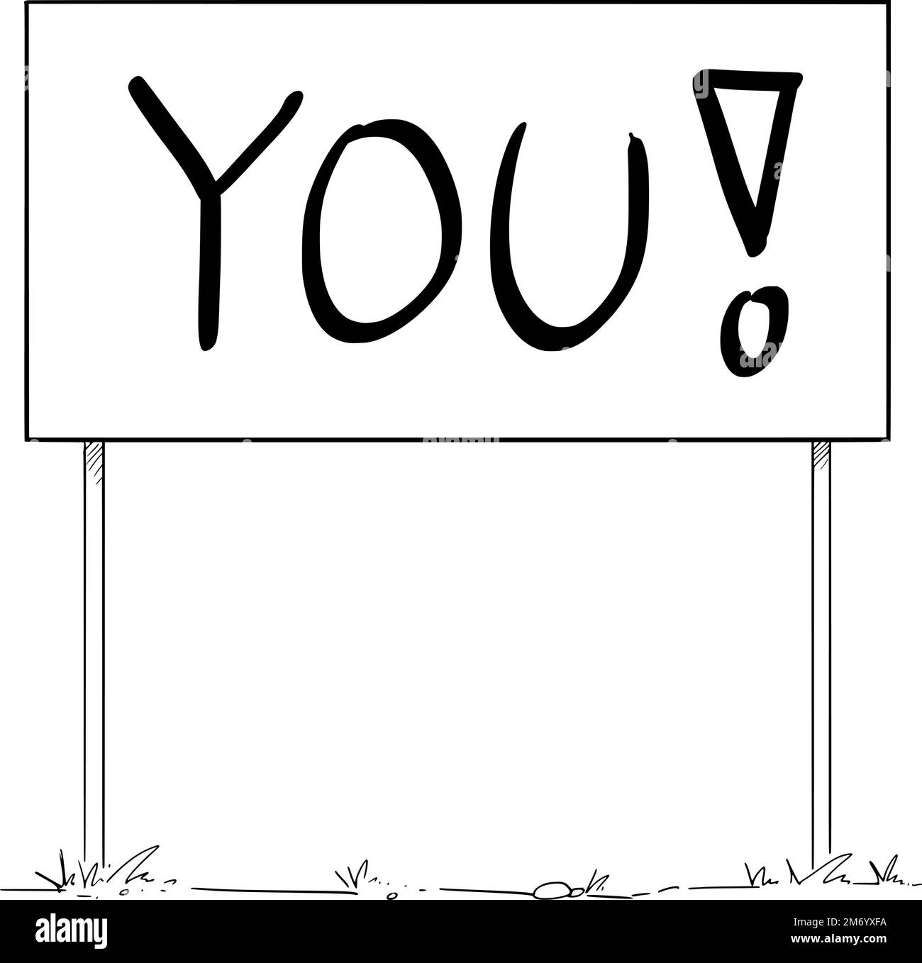 You Sign, Motivation and Responsibility Concept, Vector Cartoon ...