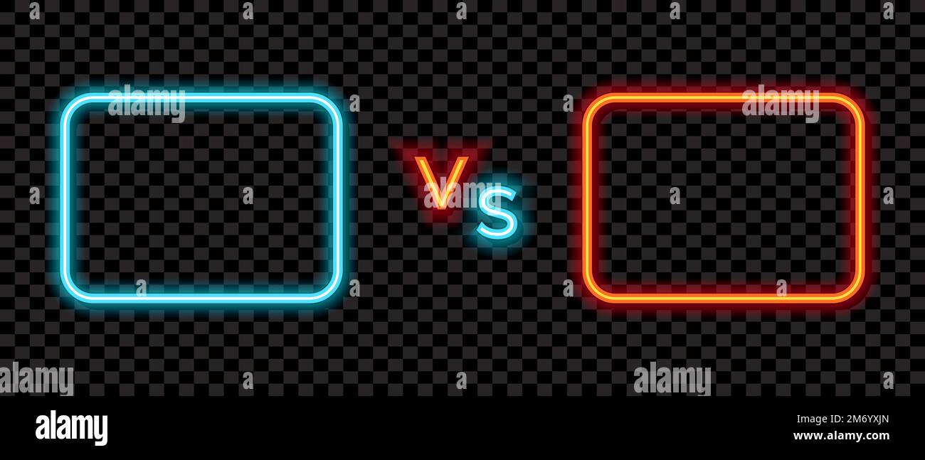 Versus neon sign. Neon symbol. Light banner, bright night advertising ...