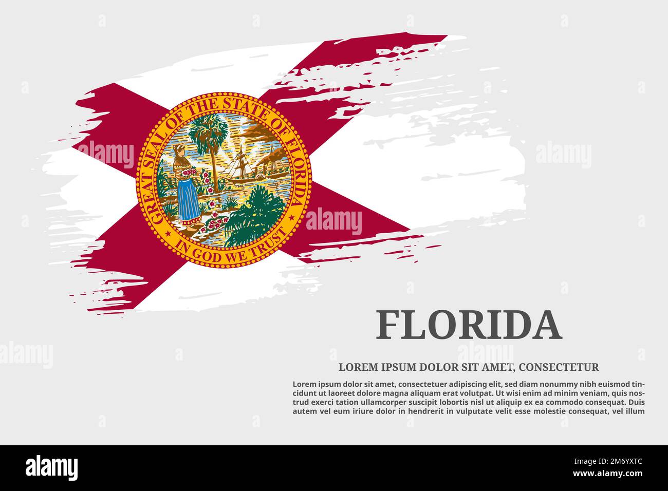 Florida US flag grunge brush and text poster, vector Stock Vector Image ...