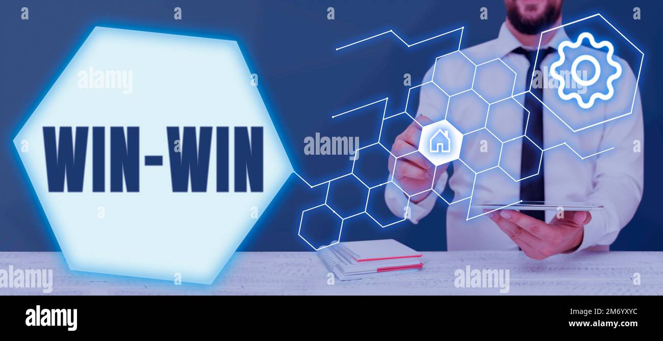 Writing displaying text Win Win. Conceptual photo Strategy for both ...