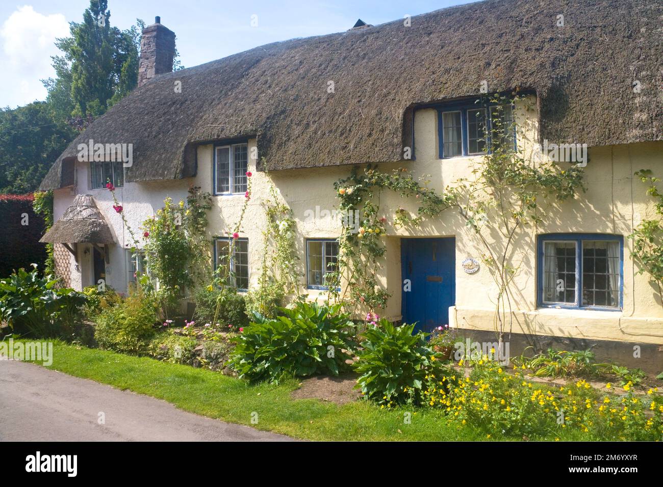 thatched cottage on the village of dunster exmoor somerset Stock Photo ...
