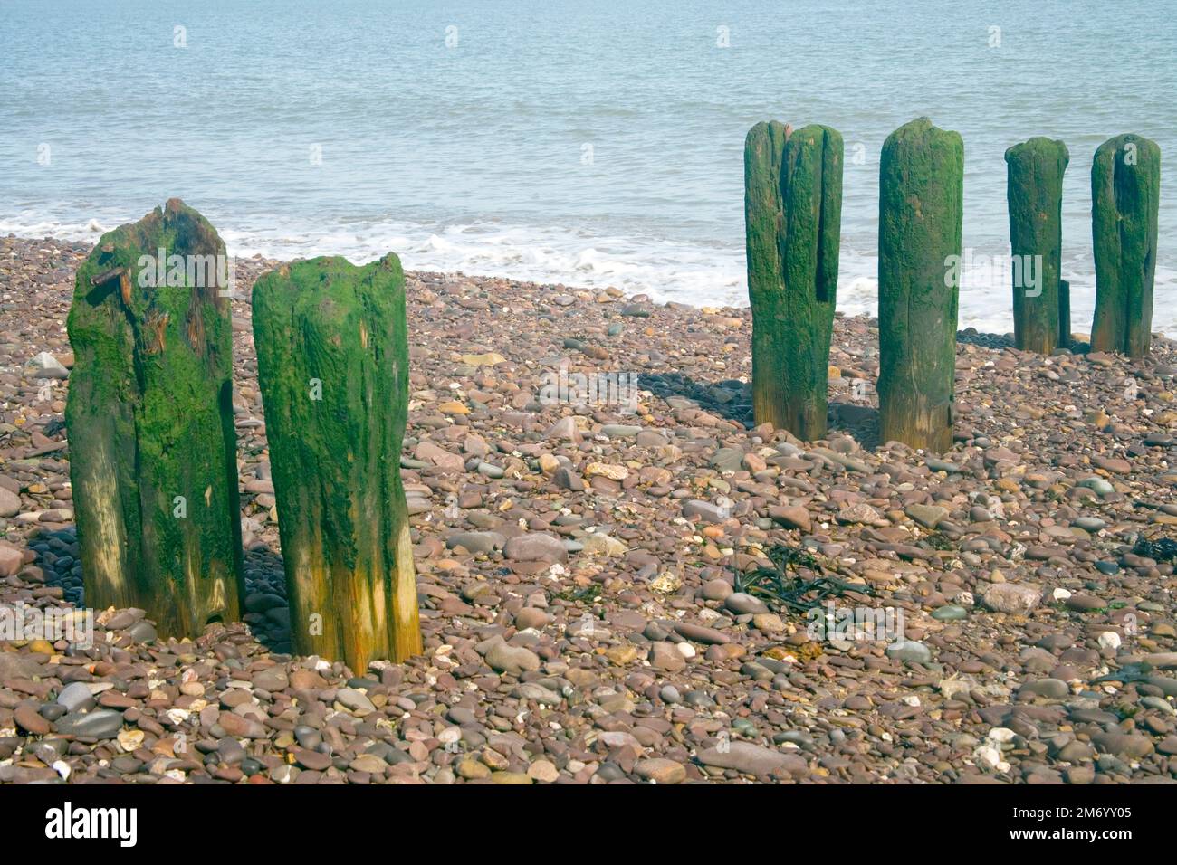 the beach in blue anchor bay somerset Stock Photo - Alamy