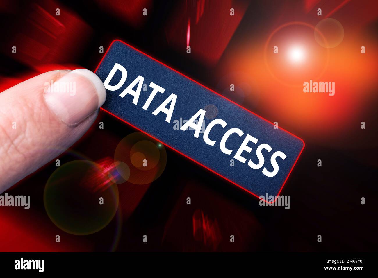 Hand writing sign Data Access. Concept meaning a user's ability to access data stored within a ...