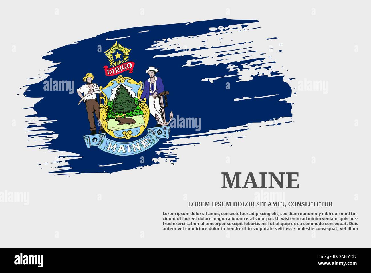 Maine US flag grunge brush and text poster, vector Stock Vector Image ...