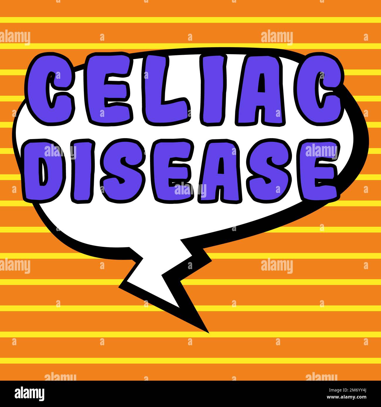 Text sign showing Celiac Disease. Concept meaning Small intestine is ...