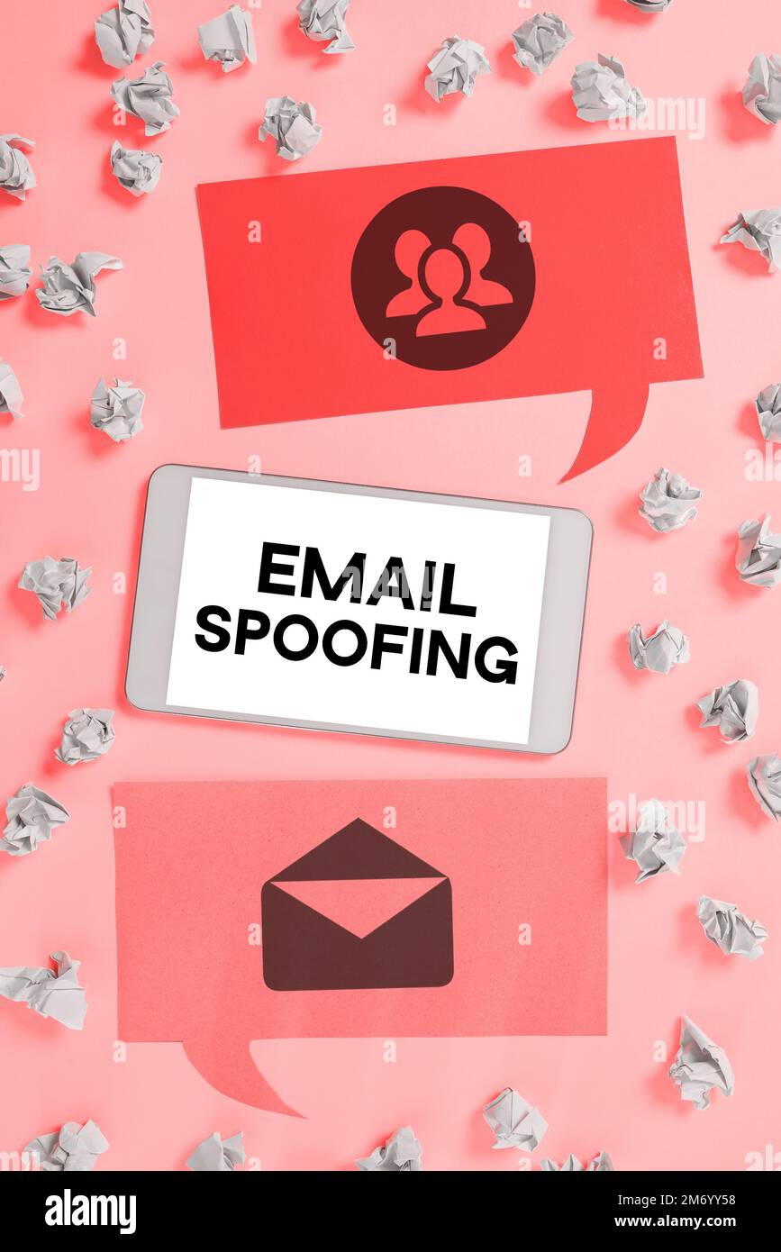 Text showing inspiration Email Spoofing. Concept meaning secure the ...