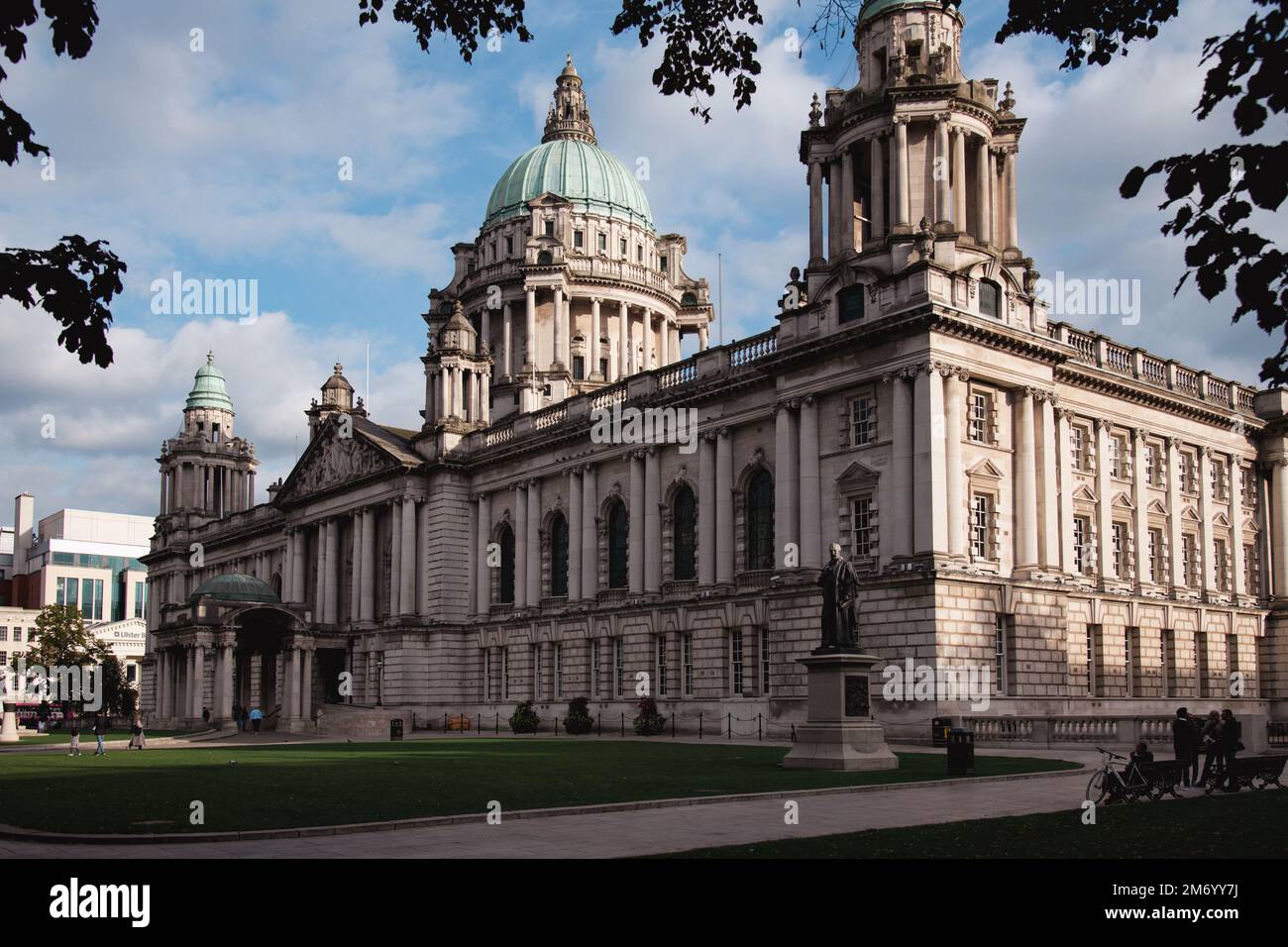 An outdoor view of the famous Belfast City Hall in Belfast, Northern ...
