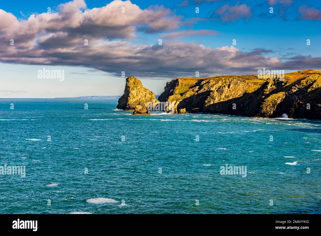 The Long Island rock in the cove at Bossiney Haven, Tintagel, Cornwall ...