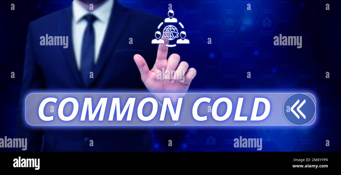 Conceptual caption Common Cold. Word Written on viral infection in ...