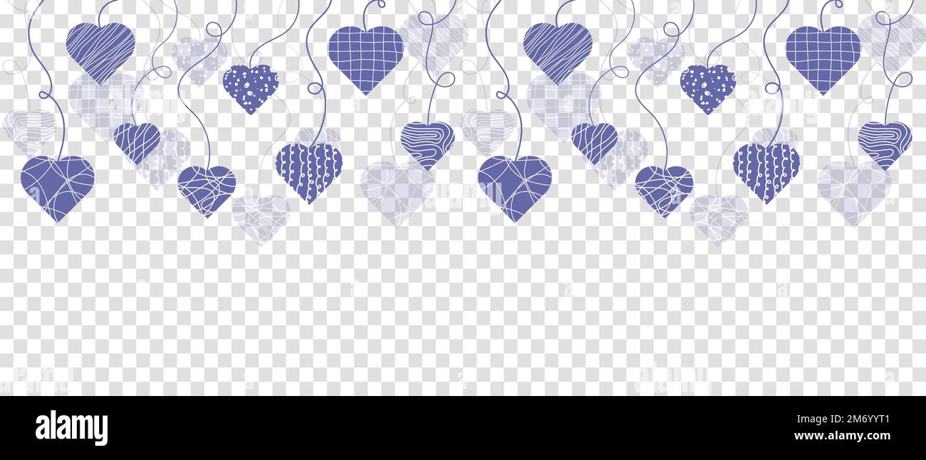 Cute hand drawn doodle hearts horizontal seamless pattern, romantic ...