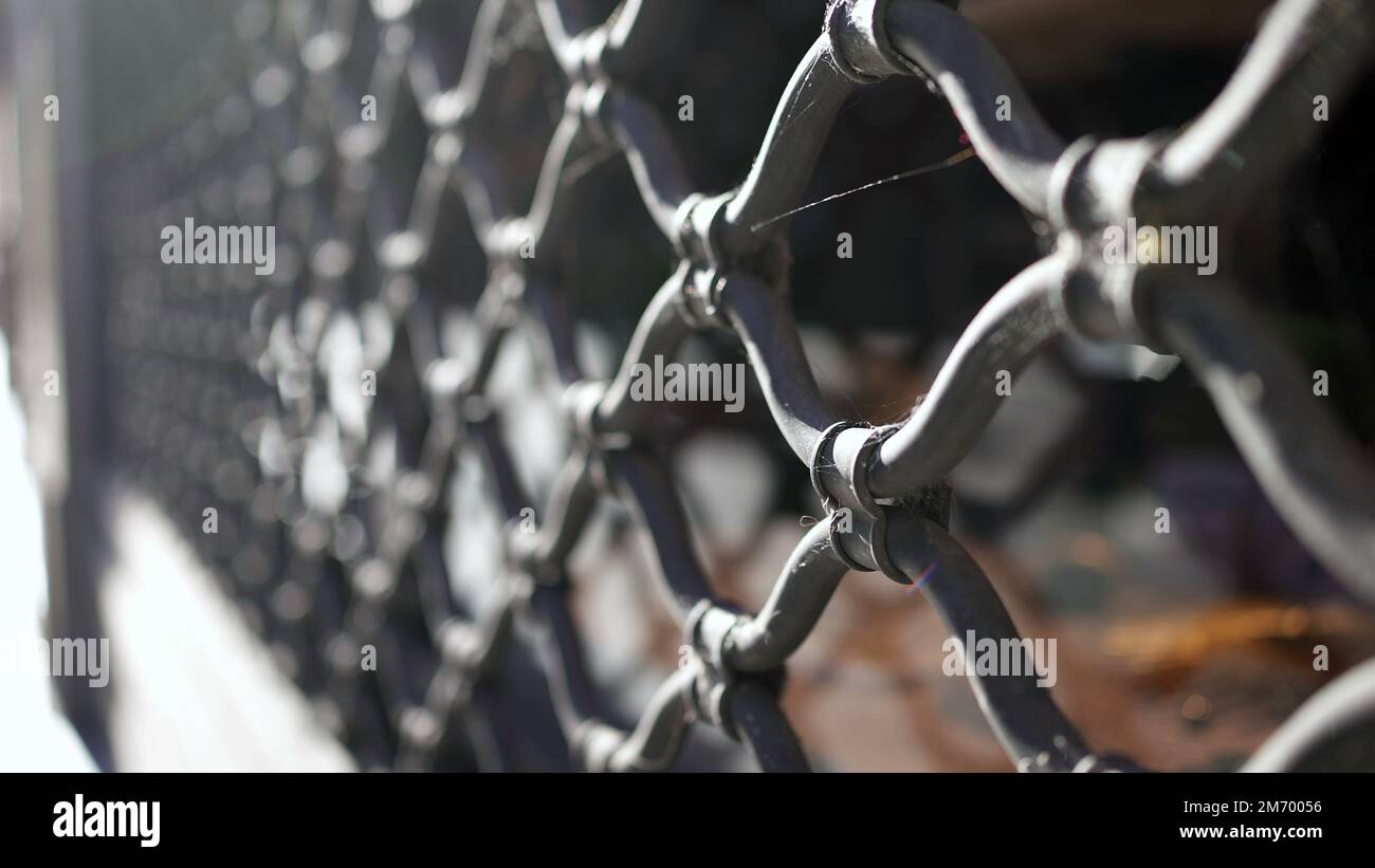 Store gate closed, front business place locked Stock Photo - Alamy