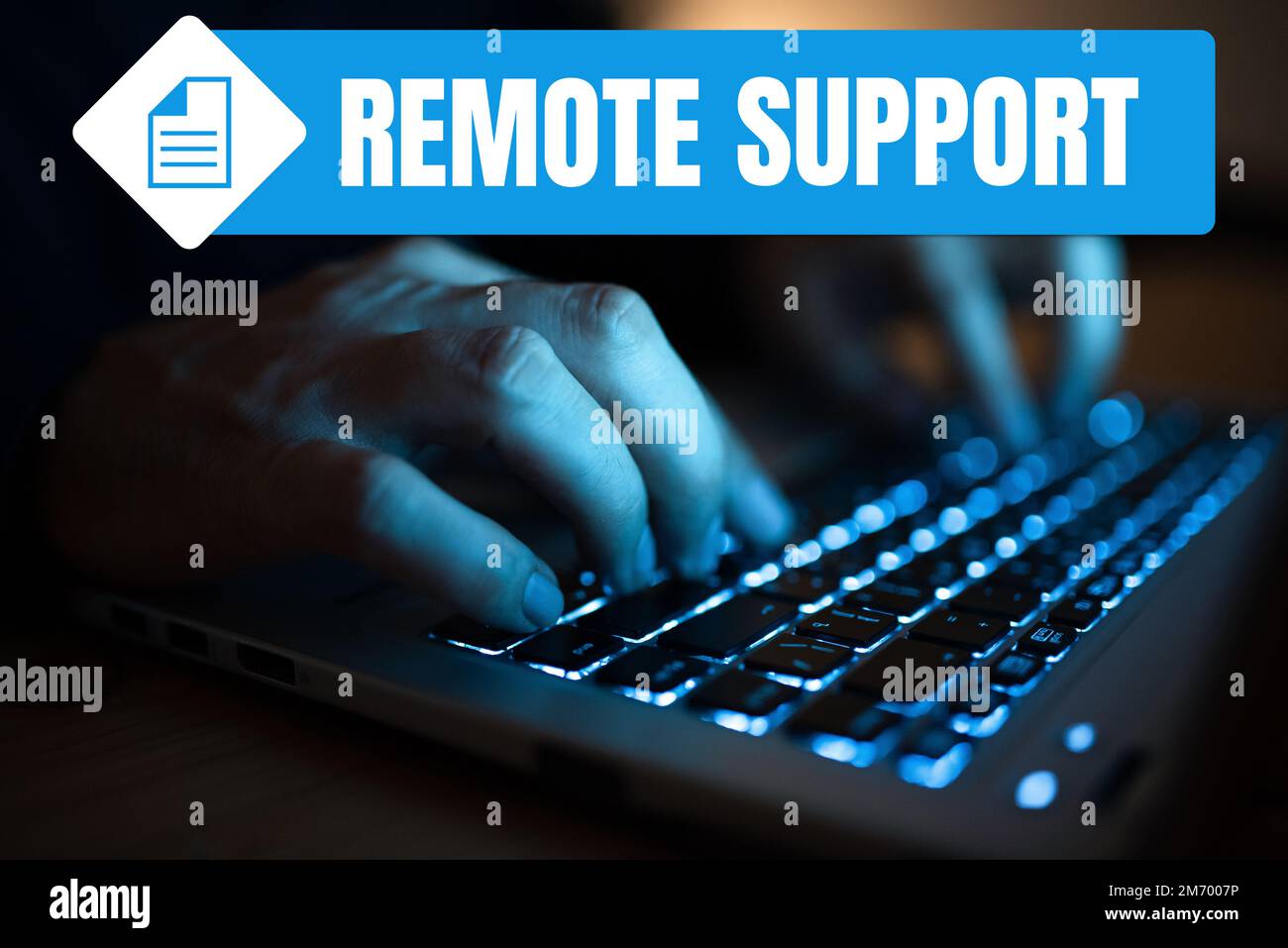 Conceptual display Remote Support. Conceptual photo help end-users to ...