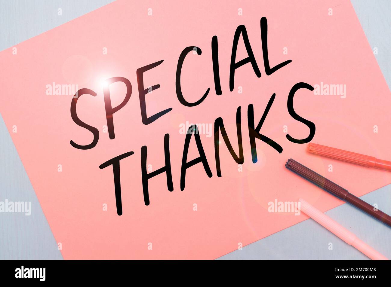 Conceptual caption Special Thanks. Word Written on expression of appreciation or gratitude or an ...