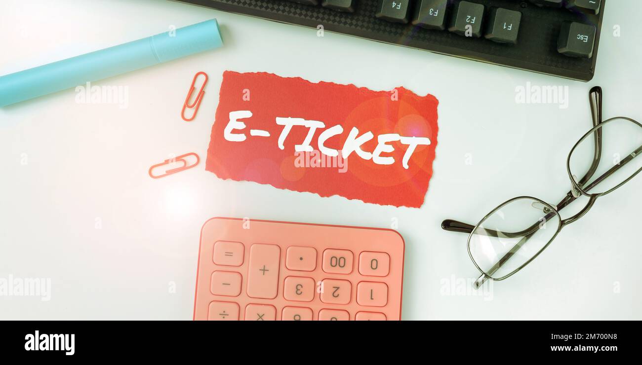 Inspiration showing sign E Ticket. Internet Concept Digital ticket that ...