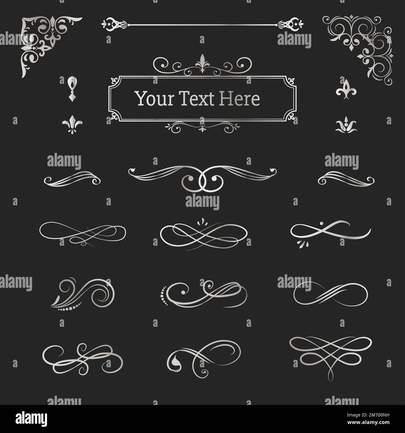 Decorative calligraphic ornaments vector set Stock Vector Image & Art ...