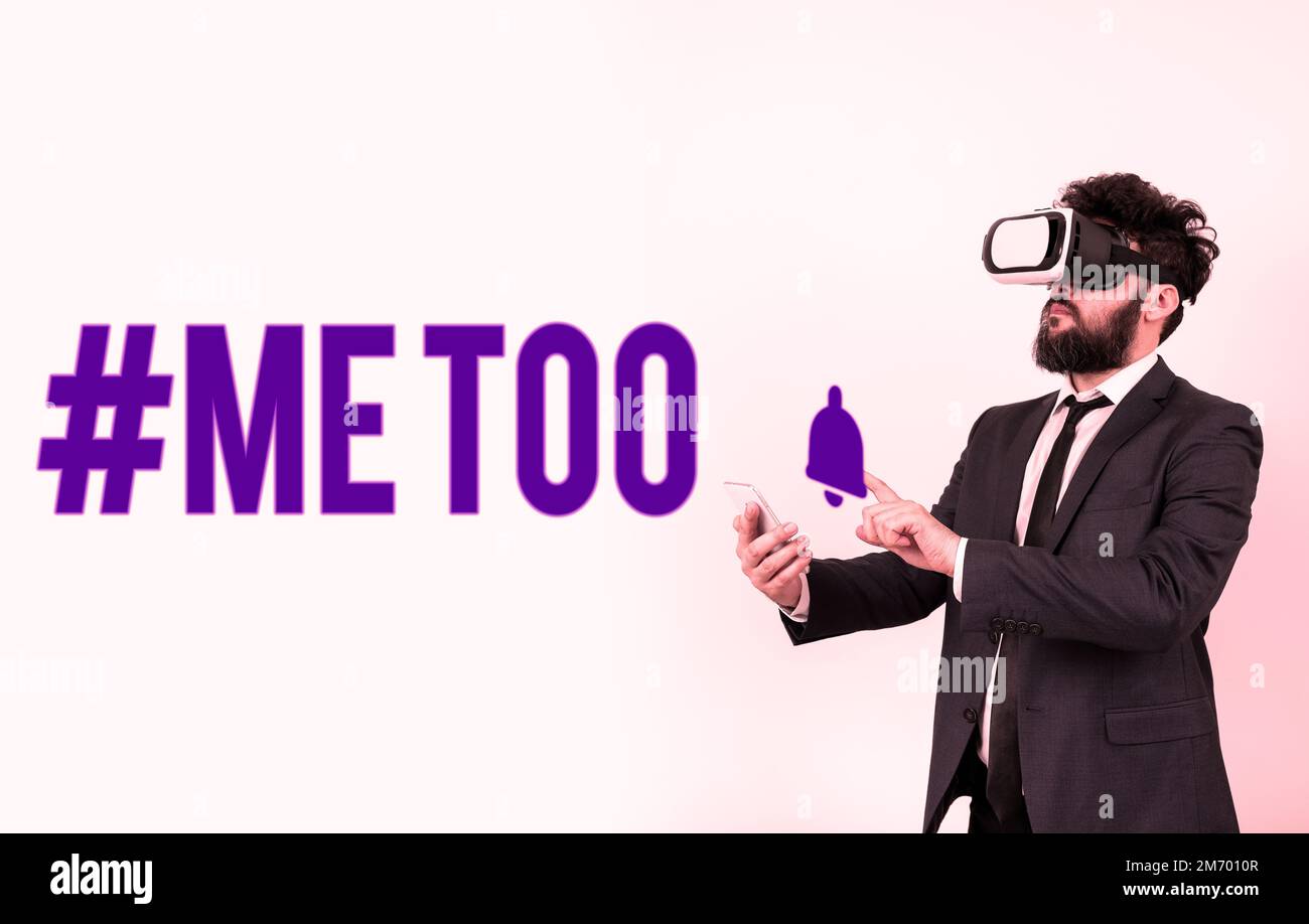 Sign displaying Me Too. Internet Concept word preceded by a hash tag ...