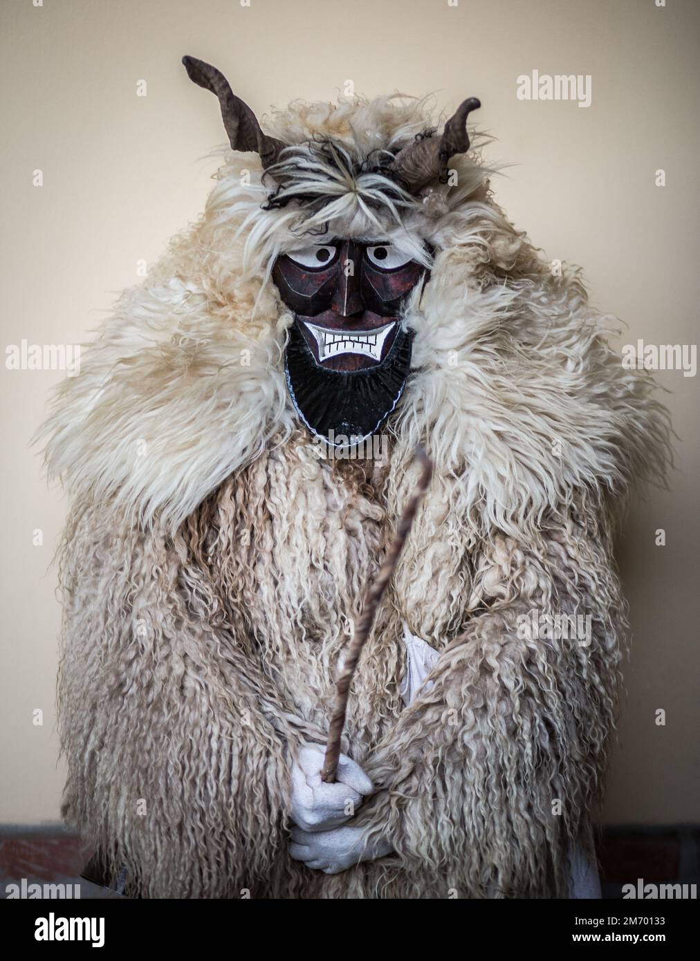 Buso portrait during the annual Buso festivities / Poklade from Mohacs ...