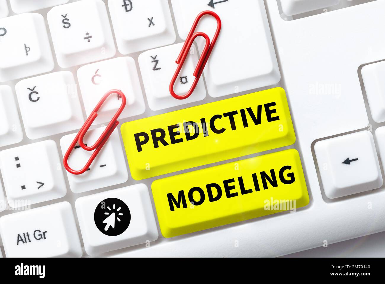 Sign displaying Predictive Modeling. Word Written on maintenance strategy driven by predictive ...