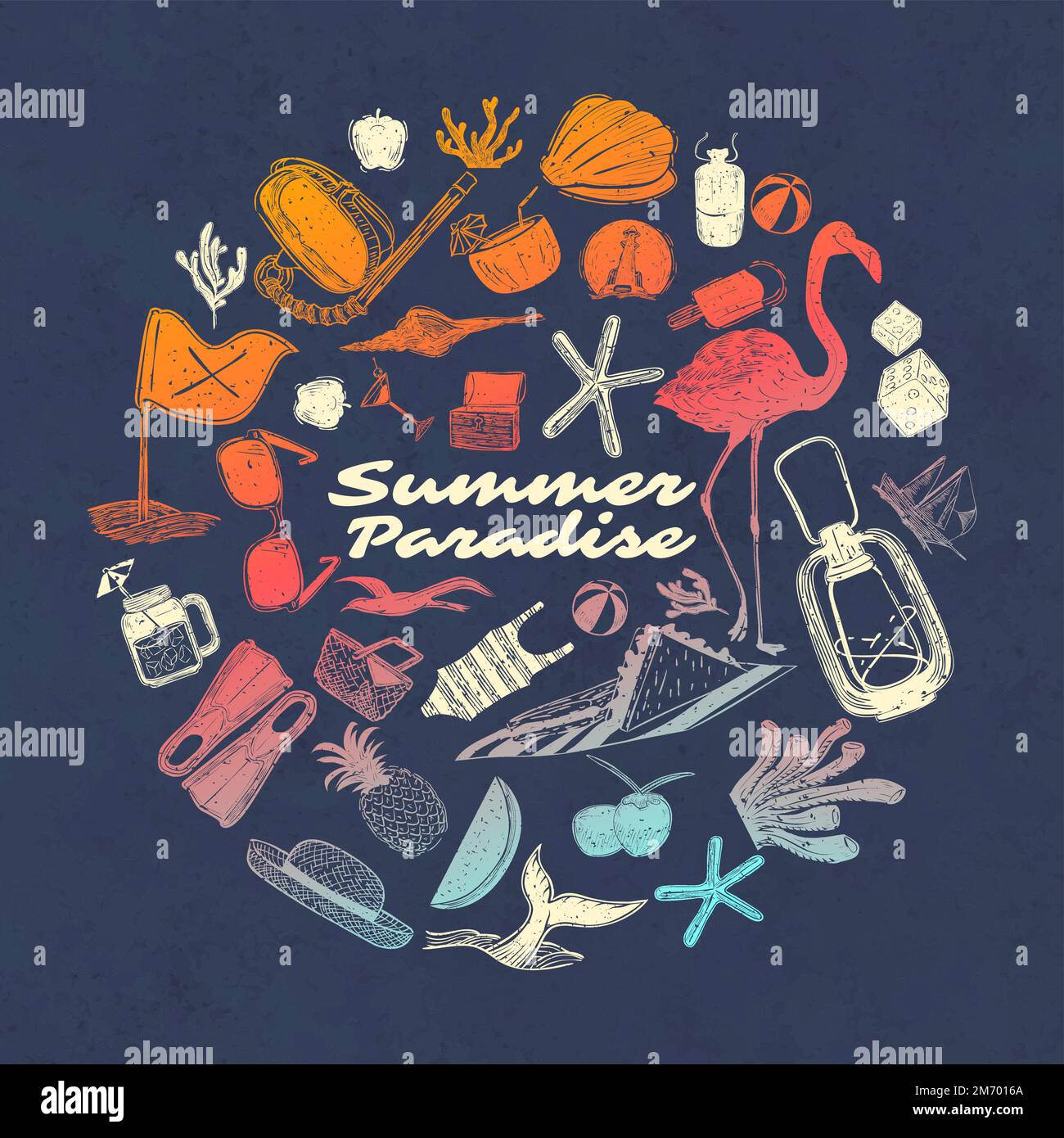 Summer themed round badge vector Stock Vector Image & Art - Alamy