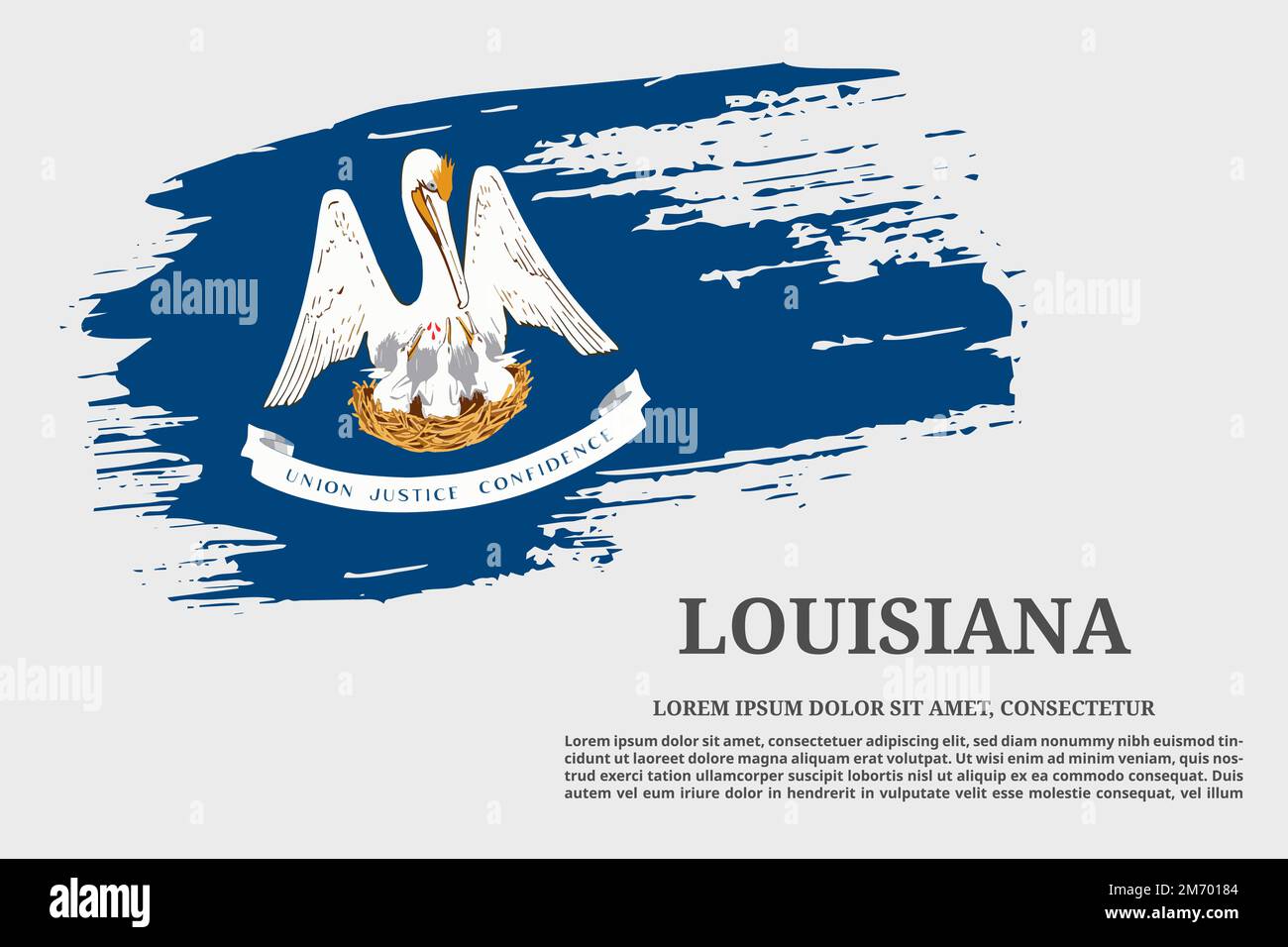 Louisiana US flag grunge brush and text poster, vector Stock Vector ...