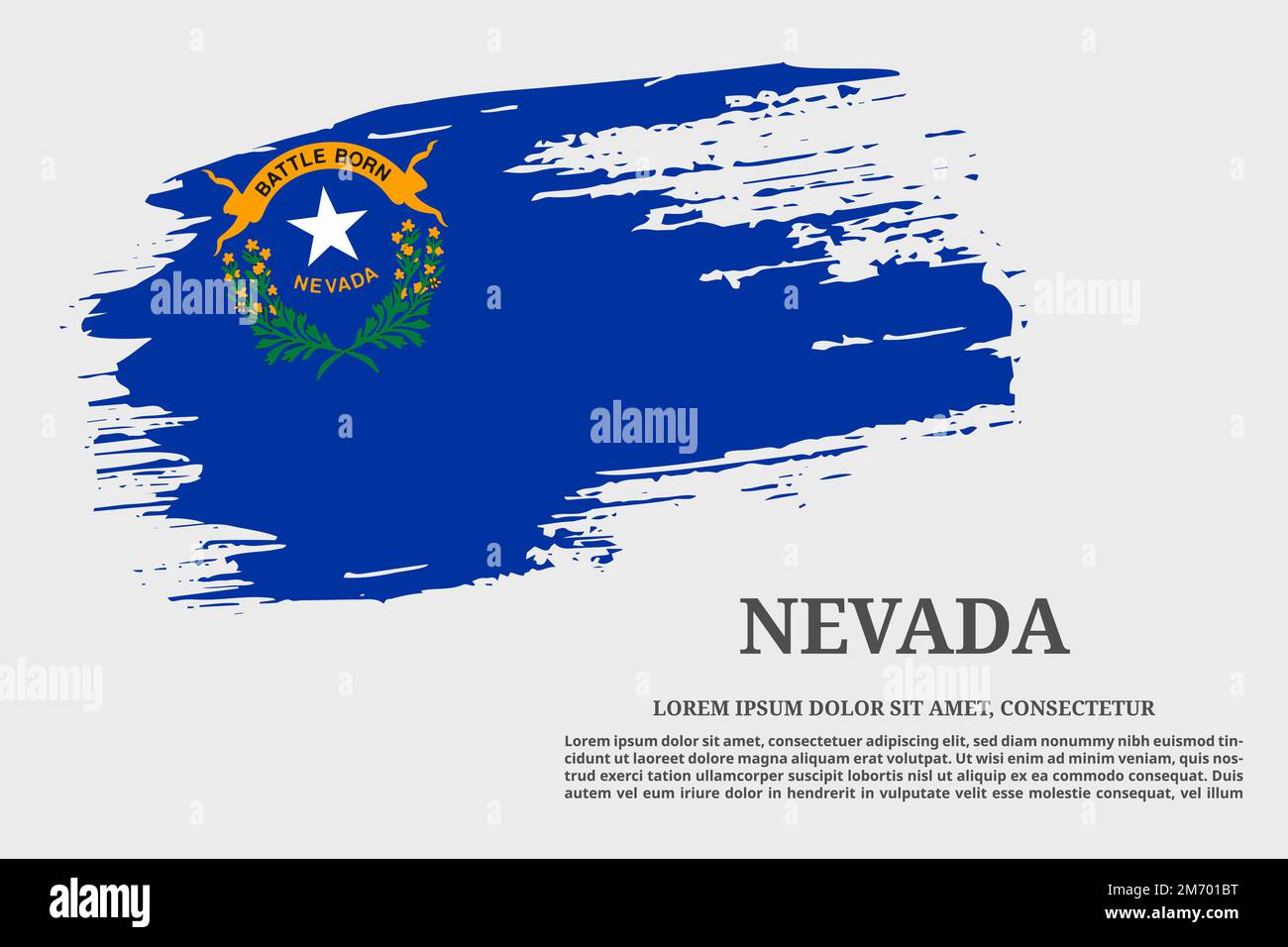Nevada US flag grunge brush and text poster, vector Stock Vector Image ...