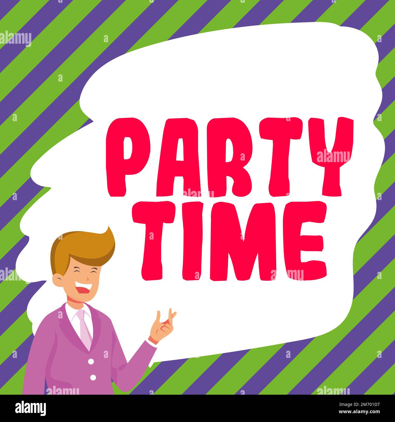 Hand writing sign Party Time. Concept meaning the right moment to ...