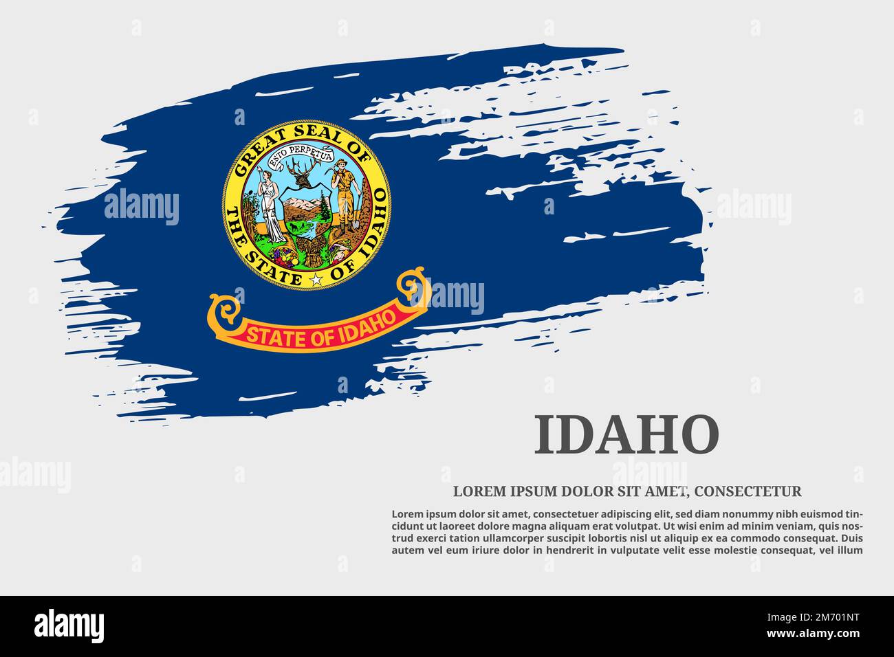 Idaho US flag grunge brush and text poster, vector Stock Vector Image ...