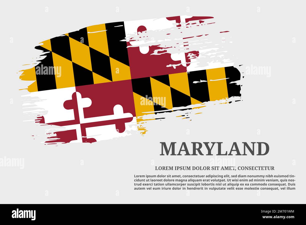 Maryland US flag grunge brush and text poster, vector Stock Vector ...