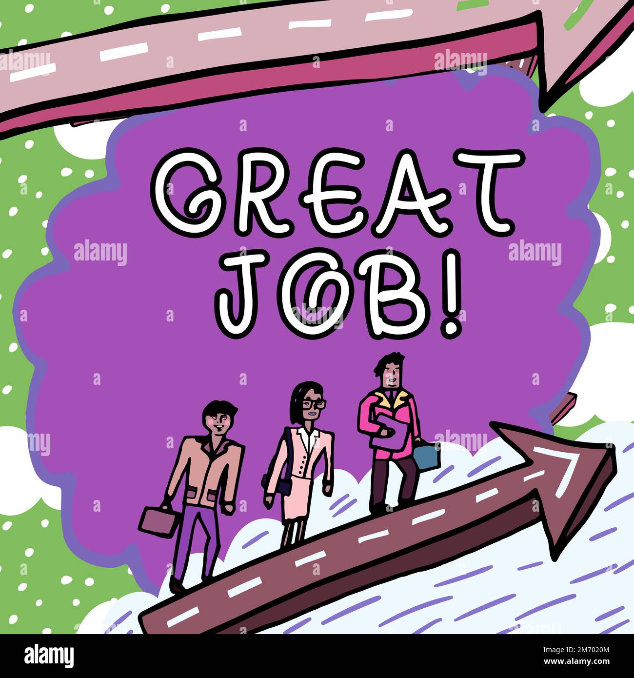 Text sign showing Great Job. Business idea used praising someone for ...