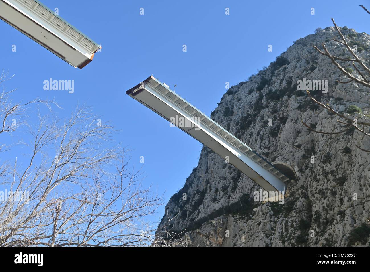 Omis bridge construction site is seen in Omis, Croatia on Januar 6 ...