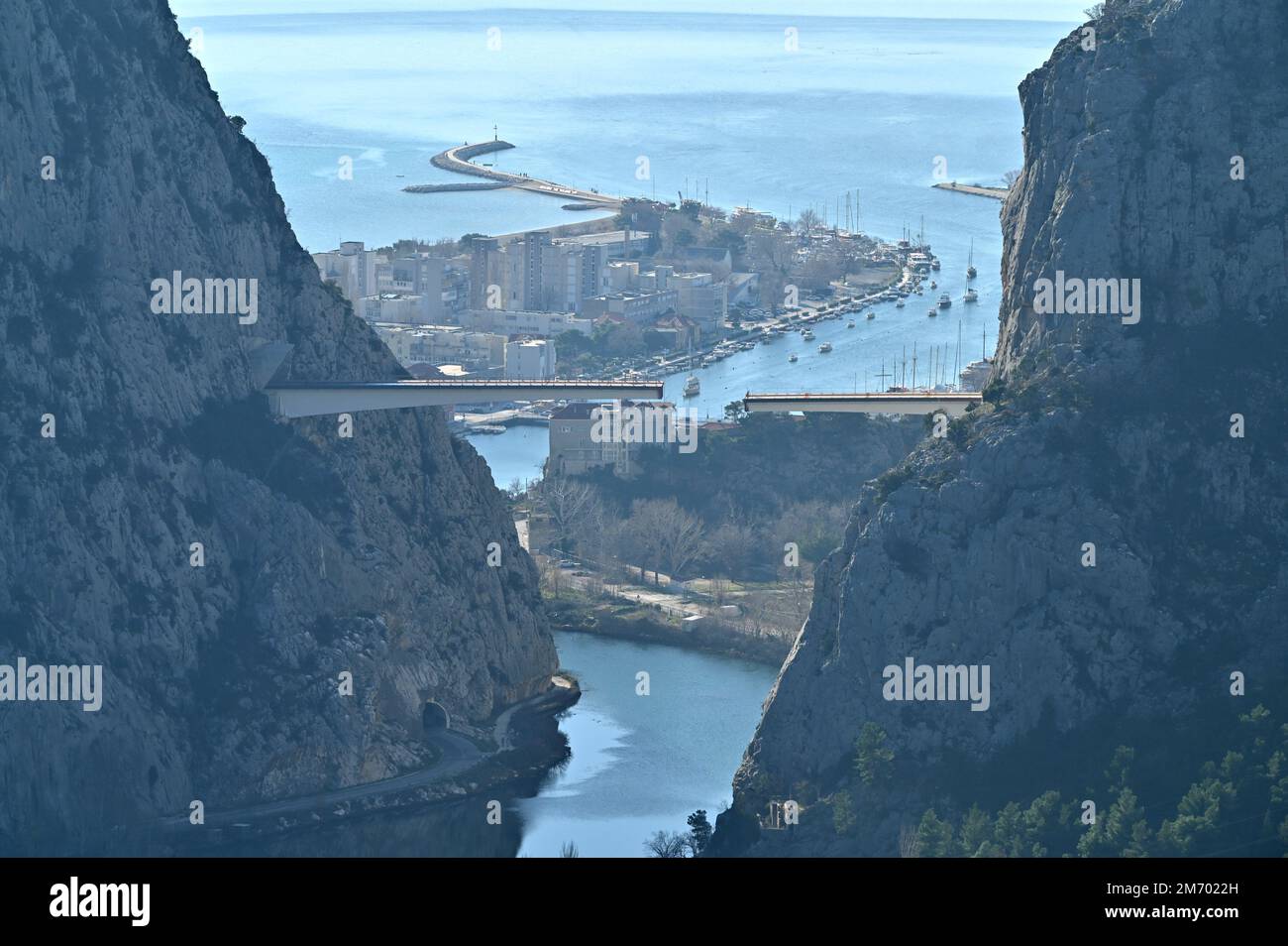 Omis bridge construction site is seen in Omis, Croatia on Januar 6 ...