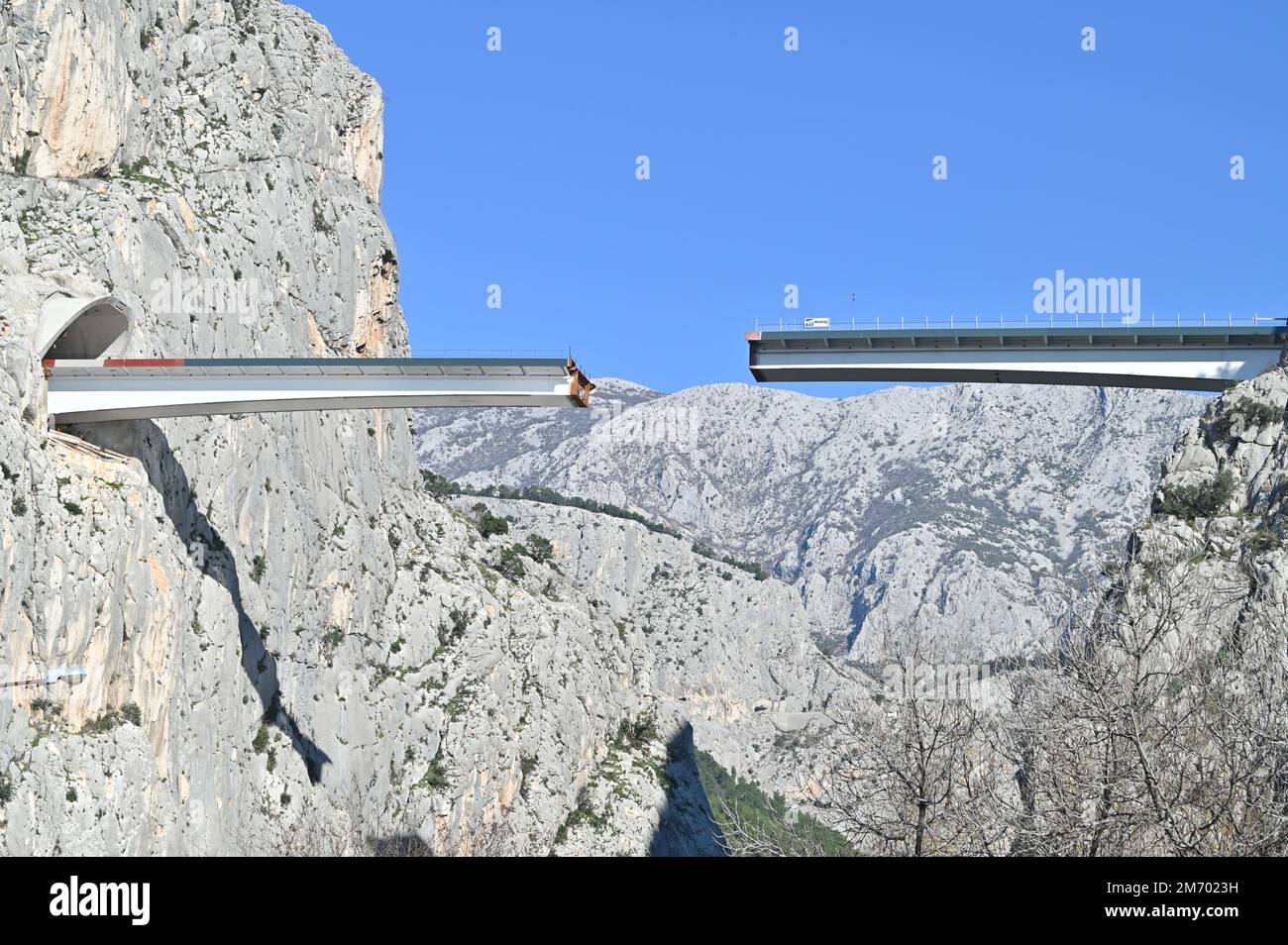 Omis bridge construction site is seen in Omis, Croatia on Januar 6 ...