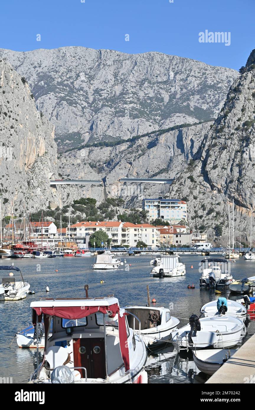Omis bridge construction site is seen in Omis, Croatia on Januar 6 ...