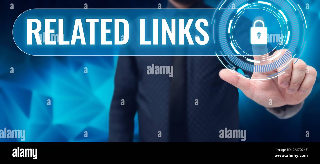 Text sign showing Related Links. Word for Website inside a Webpage ...