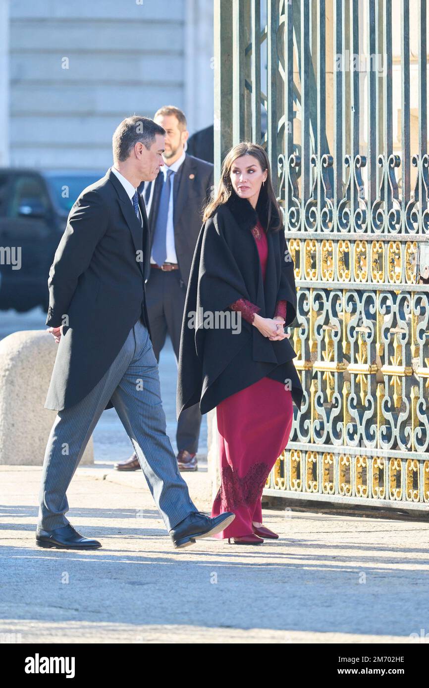 Madrid, Madrid, Spain. 6th Jan, 2023. Queen Letizia of Spain, Pedro ...