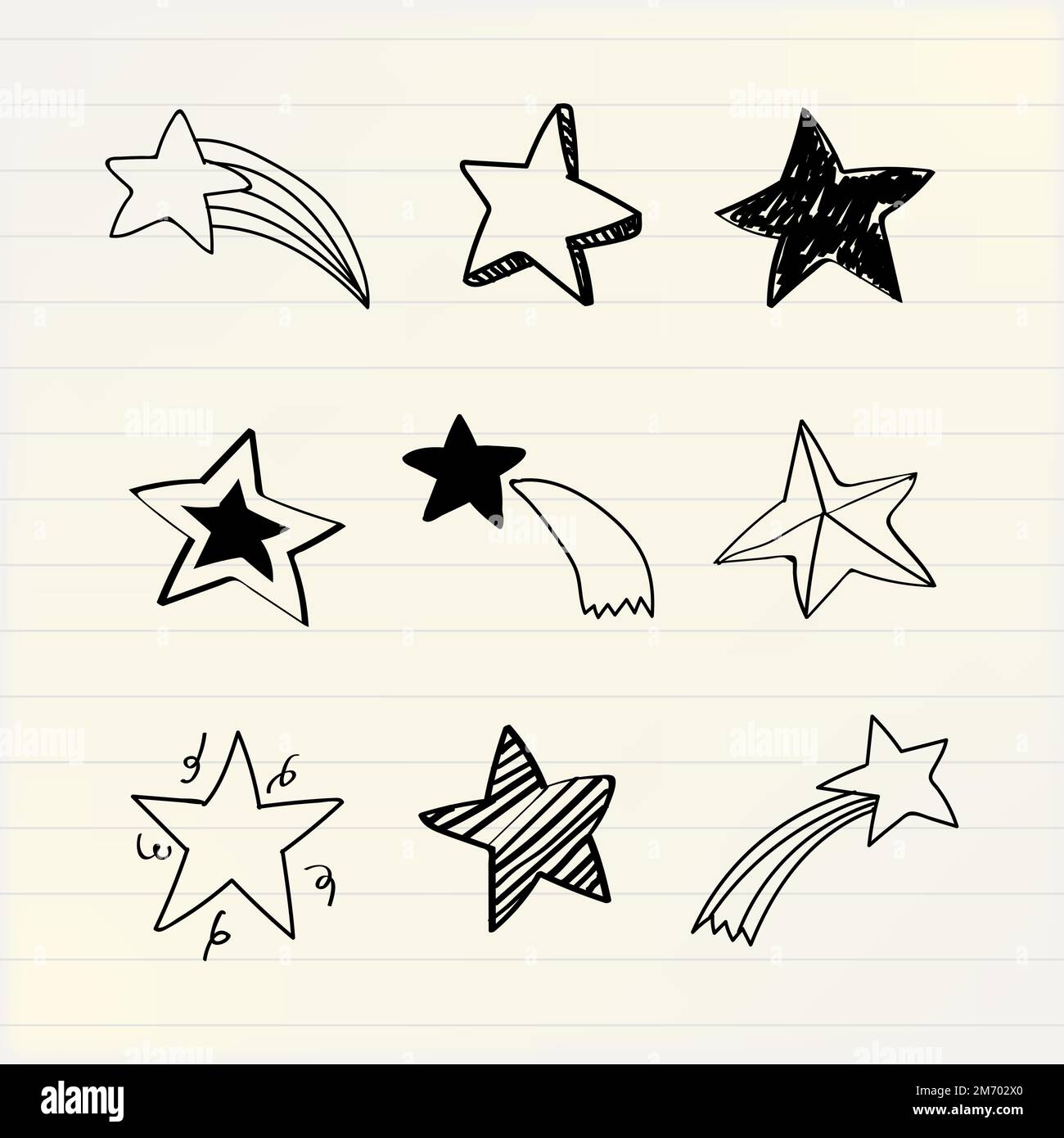Various stars doodle collection vector Stock Vector Image & Art - Alamy