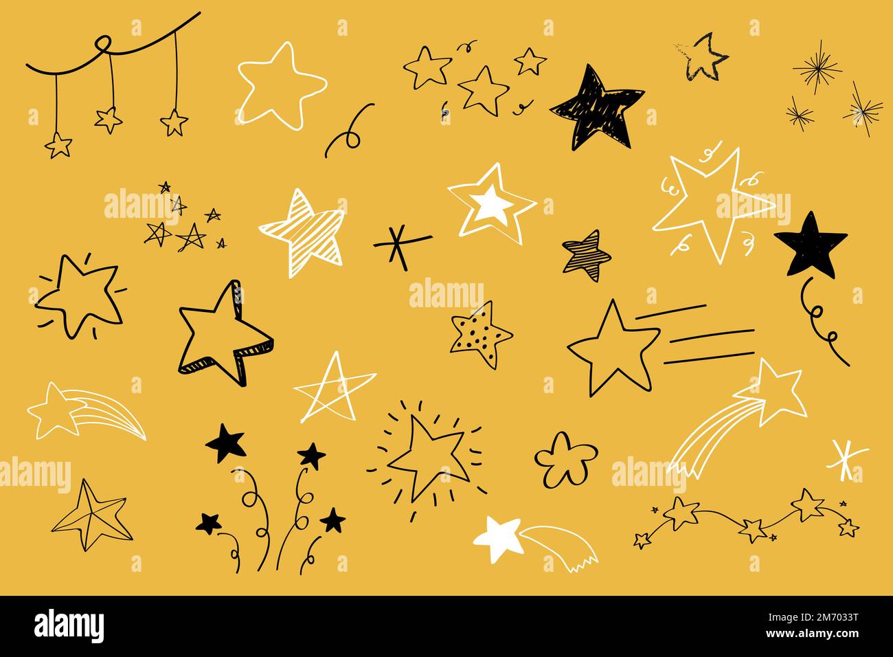 Various stars doodle collection vector Stock Vector Image & Art - Alamy