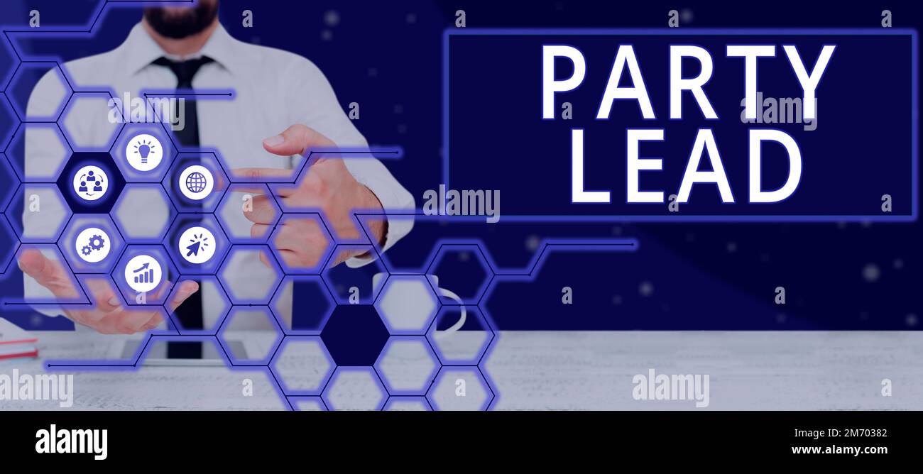Conceptual display Party Lead. Internet Concept acts as the official ...