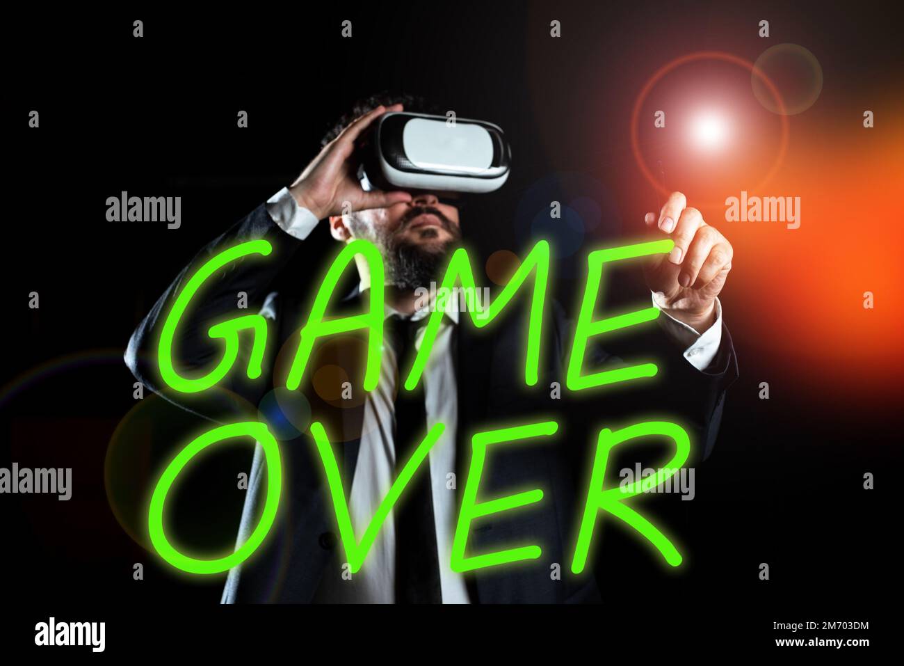 Writing displaying text Game Over. Word for A situation in a particular ...