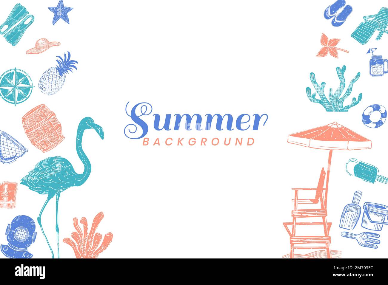 Summer themed border background vector Stock Vector Image & Art - Alamy