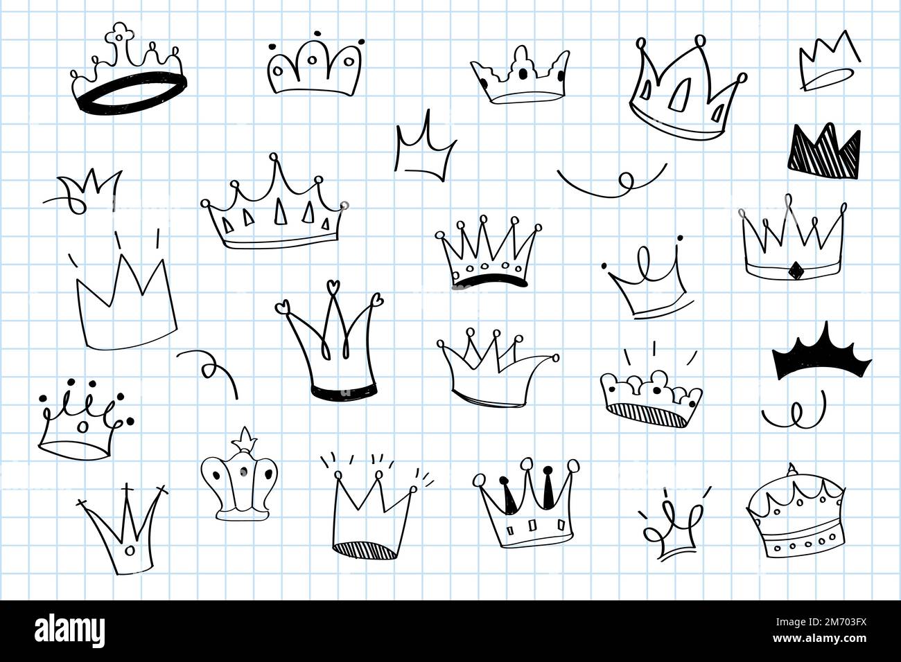 Various crowns doodle illustration vector Stock Vector Image & Art - Alamy