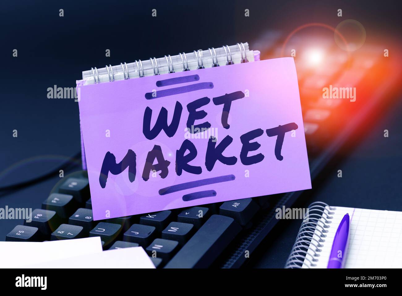Writing displaying text Wet Market. Word for market selling fresh meat ...